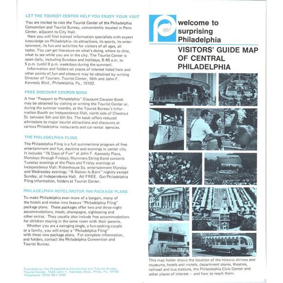 None | Accents | 97s Visitors Guide Map Of Central Philadelphia Travel ...